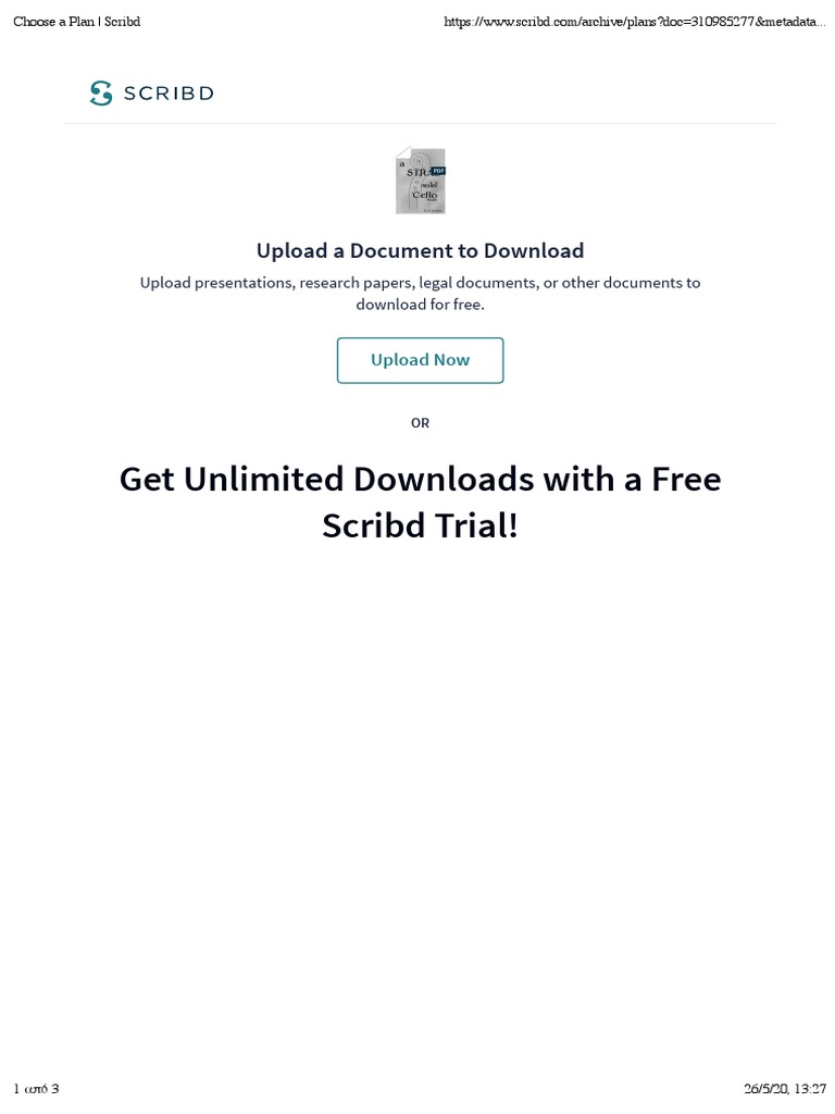 Get Unlimited Downloads With A Free Scribd Trial!: Upload A Document To ...