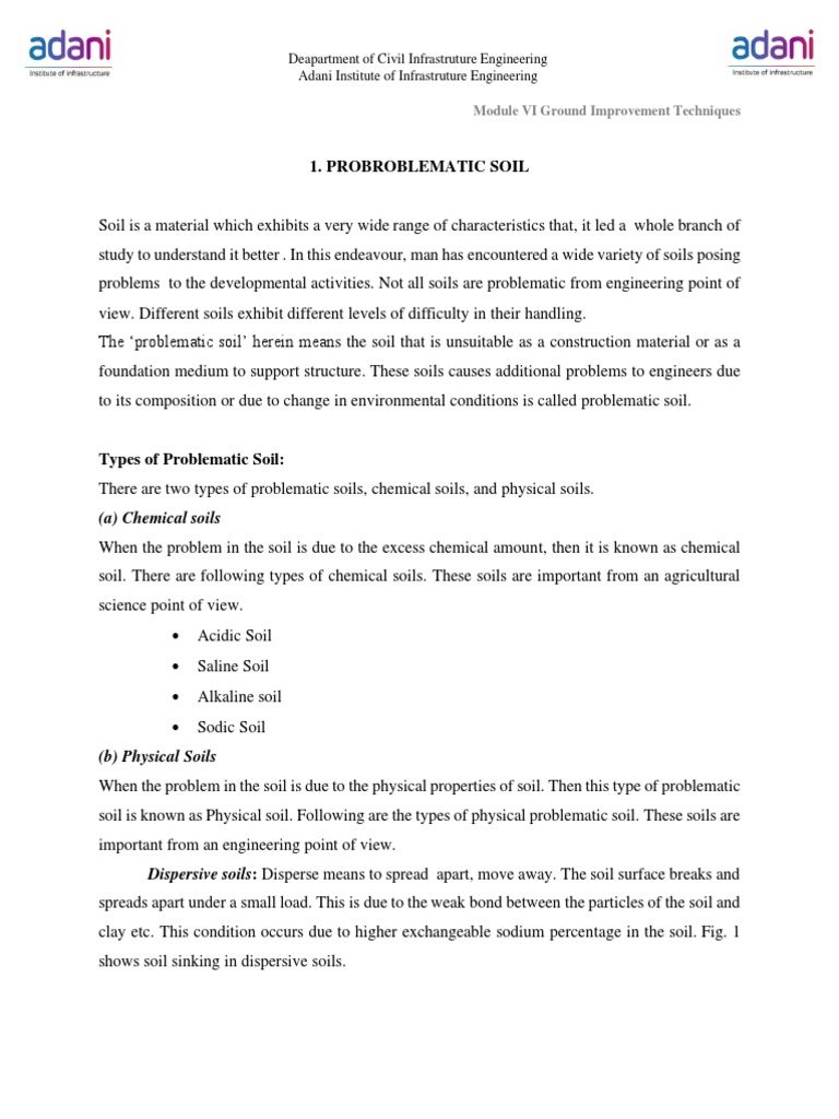 Understanding Problematic Soils and Evaluating Ground Improvement Techniques | PDF | Deep ...