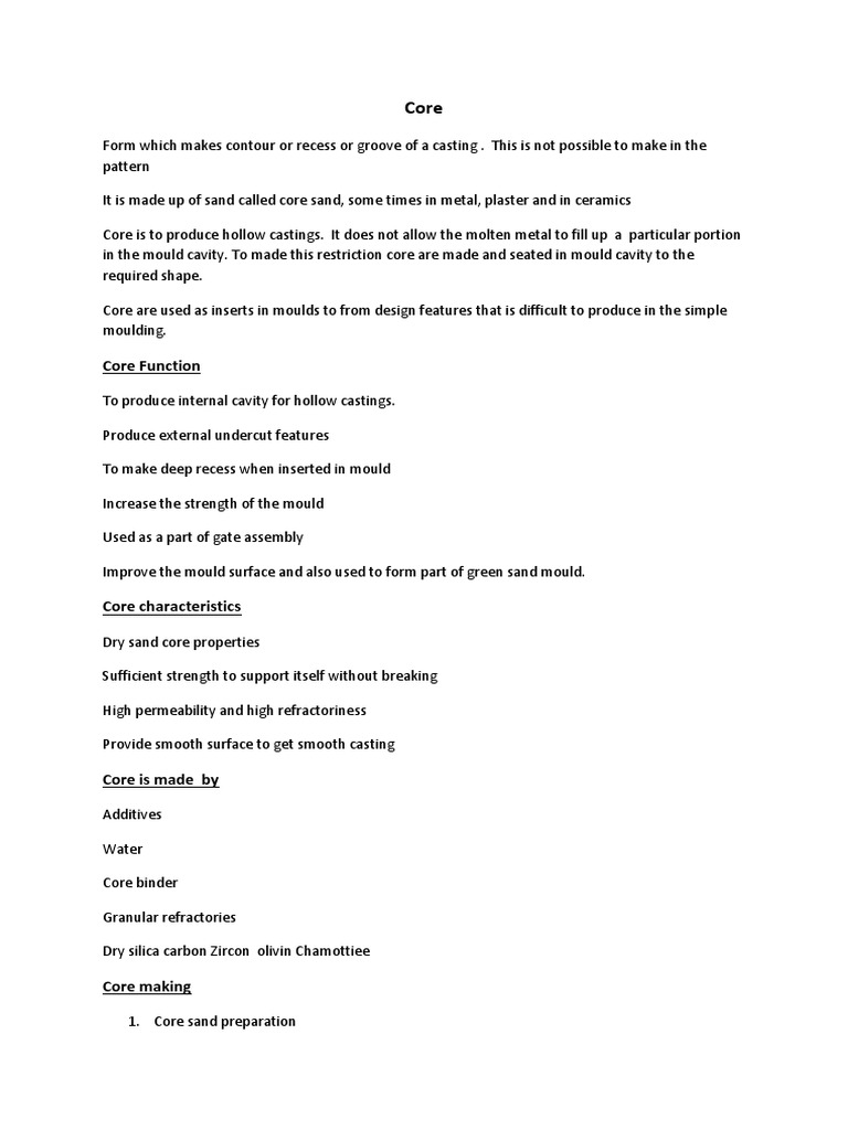 An In-Depth Guide to Core Making Processes and Types in Metal Casting ...