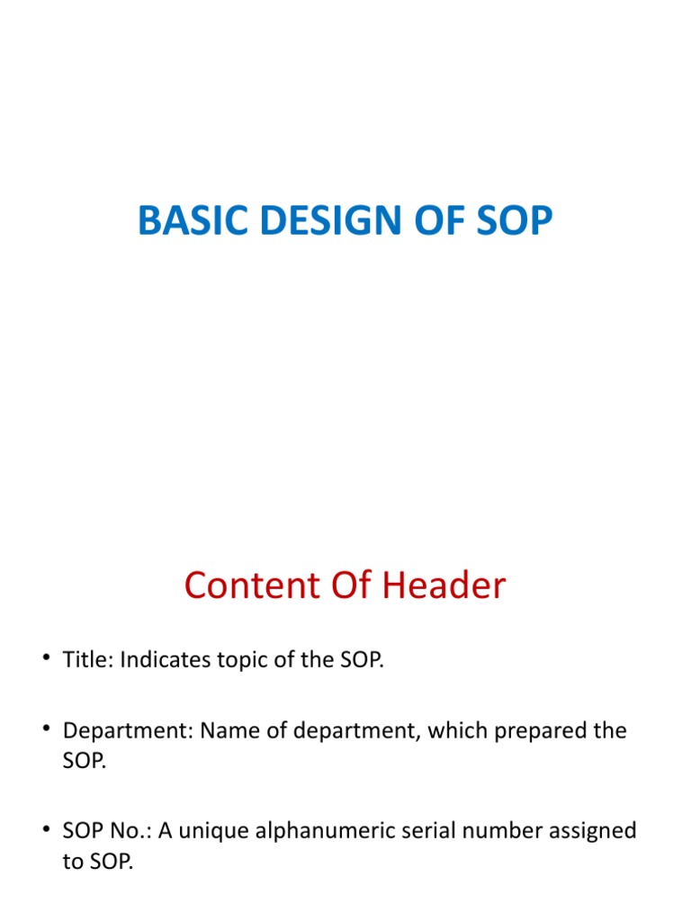 Basics of Sop