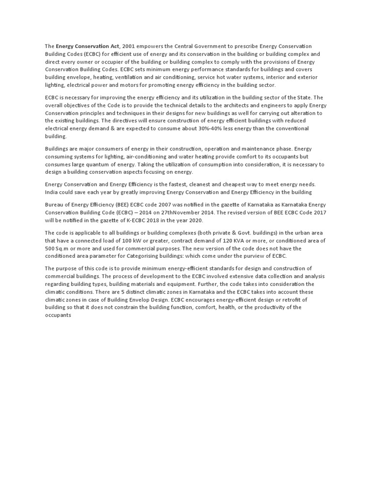 Overview About ECBC | PDF | Energy Conservation | Building Code