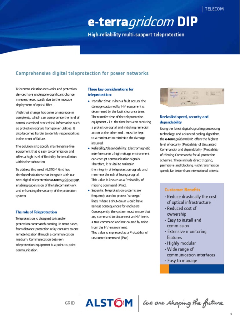 ALSTOM Teleprotection Eqp. DIP PDF | PDF | Telecommunication | Computer ...