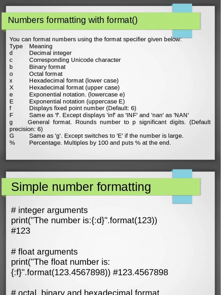 Python - Number Formatting | Download Free PDF | Theory Of Computation ...