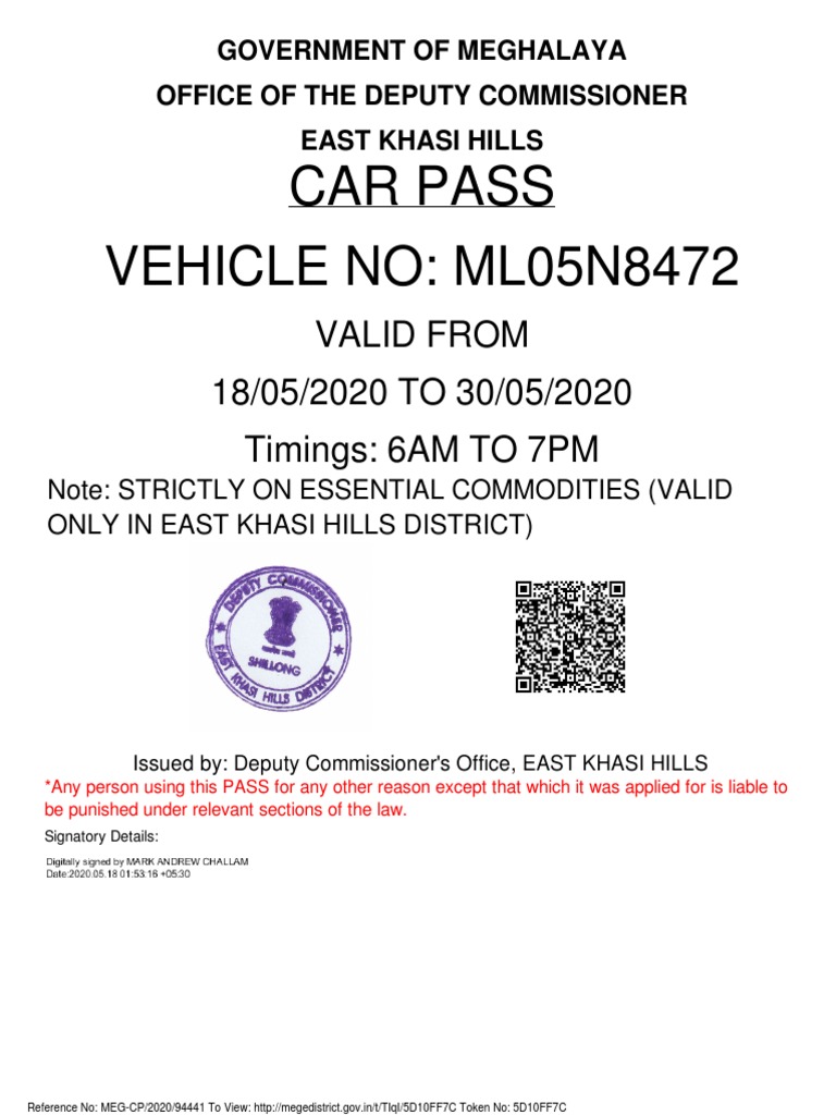Vehicle Pass | PDF