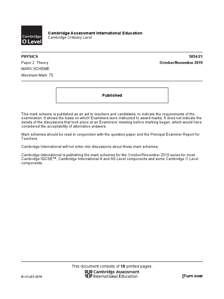 5054 w19 Ms 21 PDF | PDF | Ion | Electron