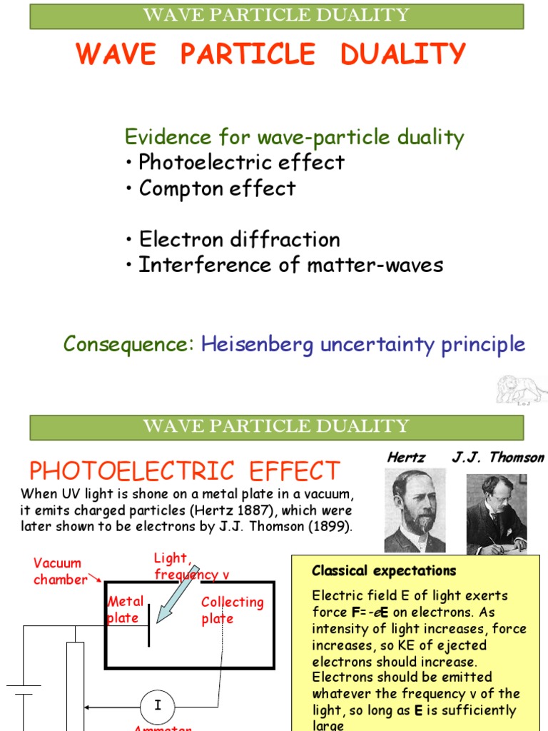 Particle Wave Duality | PDF | Photon | Uncertainty Principle