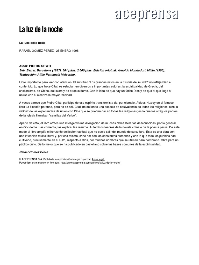 La Luz de La Noche | PDF