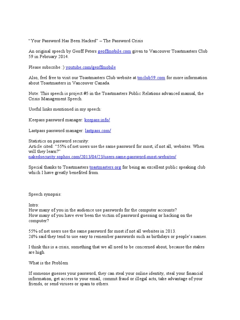 Your Password Has Been Hacked | PDF | Password | Spamming