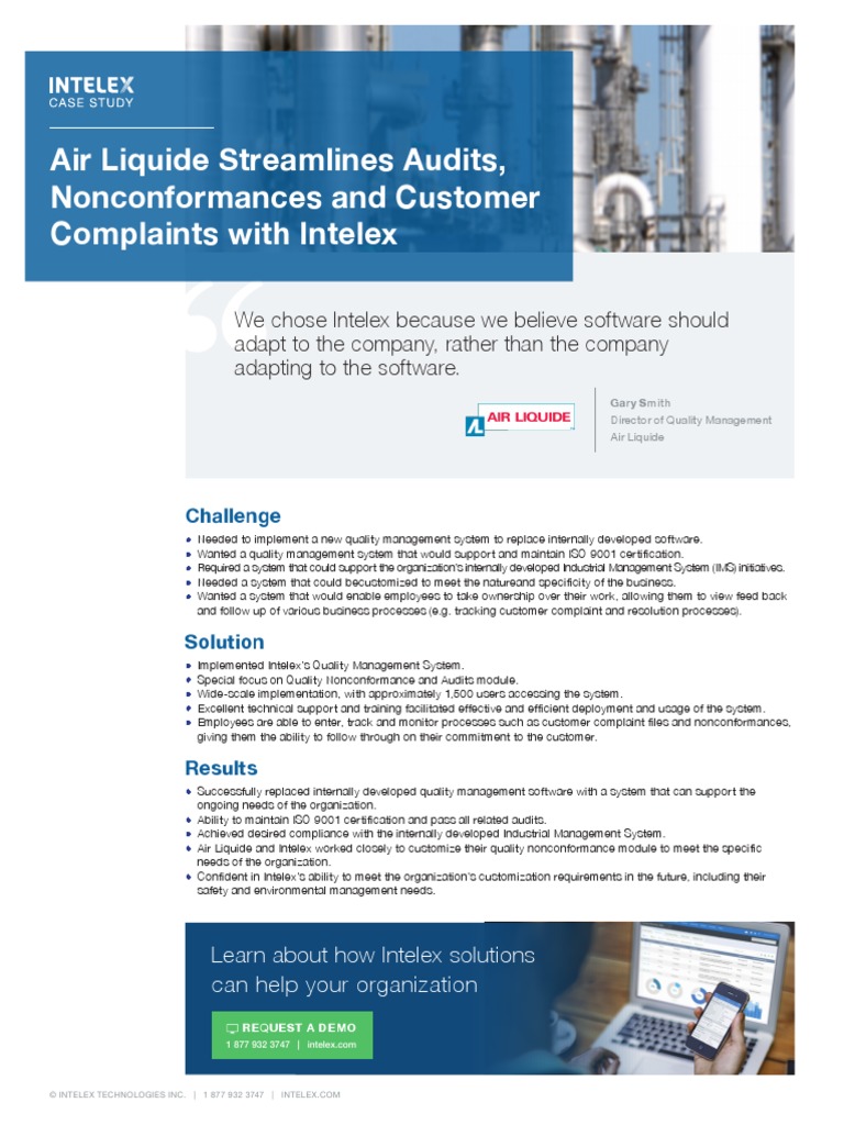 Air Liquide - Intelex Case Study | PDF