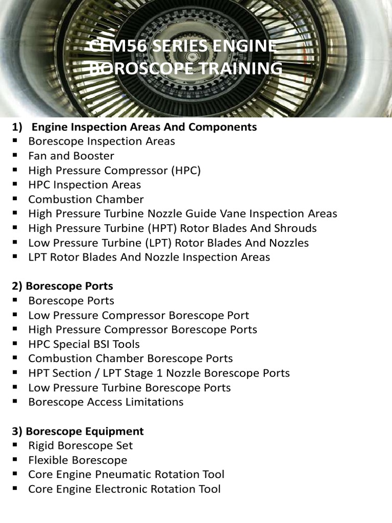 CFM56 Engine Borescope Inspection Guide | PDF | Home & Garden