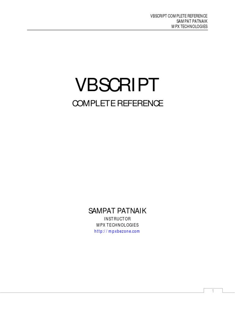 Vbscript Tutorial Pdf Control Flow Html Element