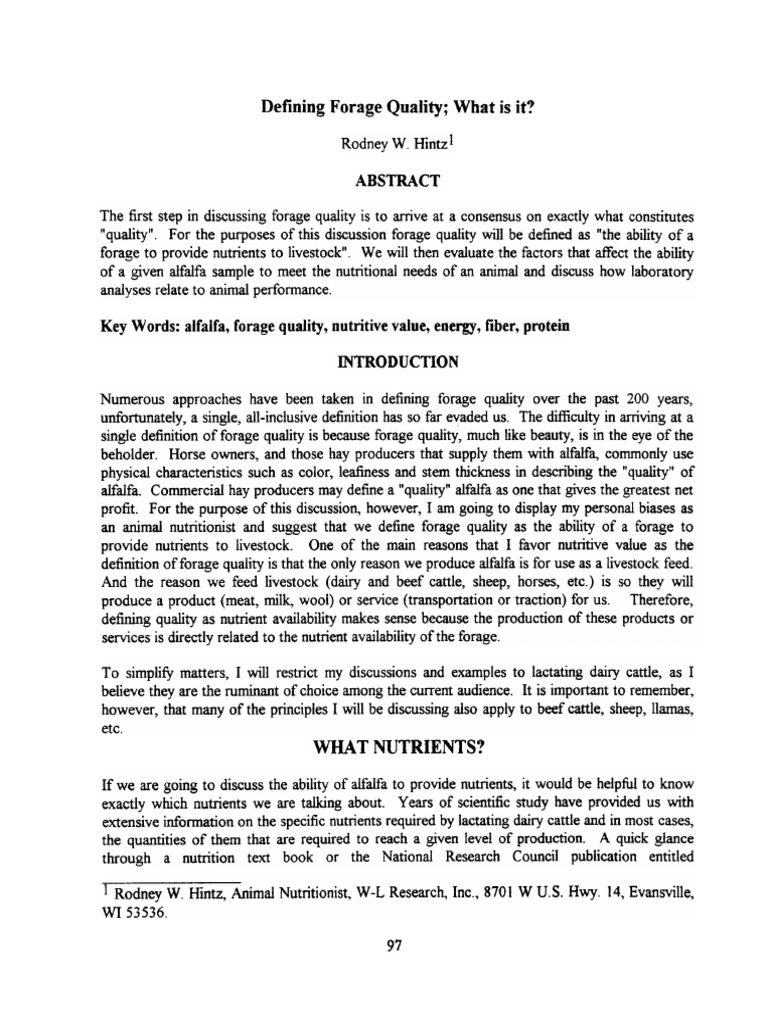 1 - Hintz - Definition of Forage - 2016 | PDF | Dietary Fiber | Diet ...