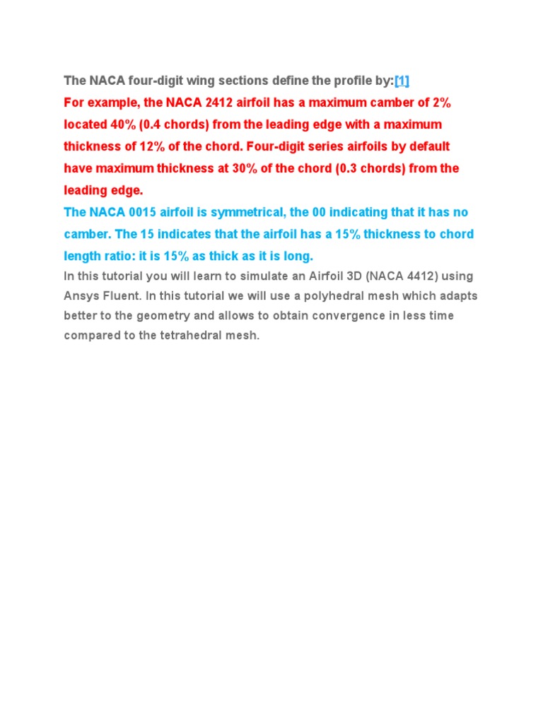 The NACA Airfoil - Explain | PDF
