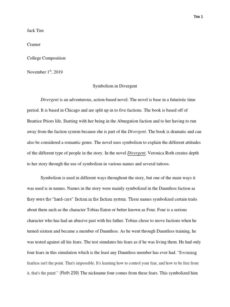 Symbolism in Divergent Explained | PDF | Divergent (Novel)