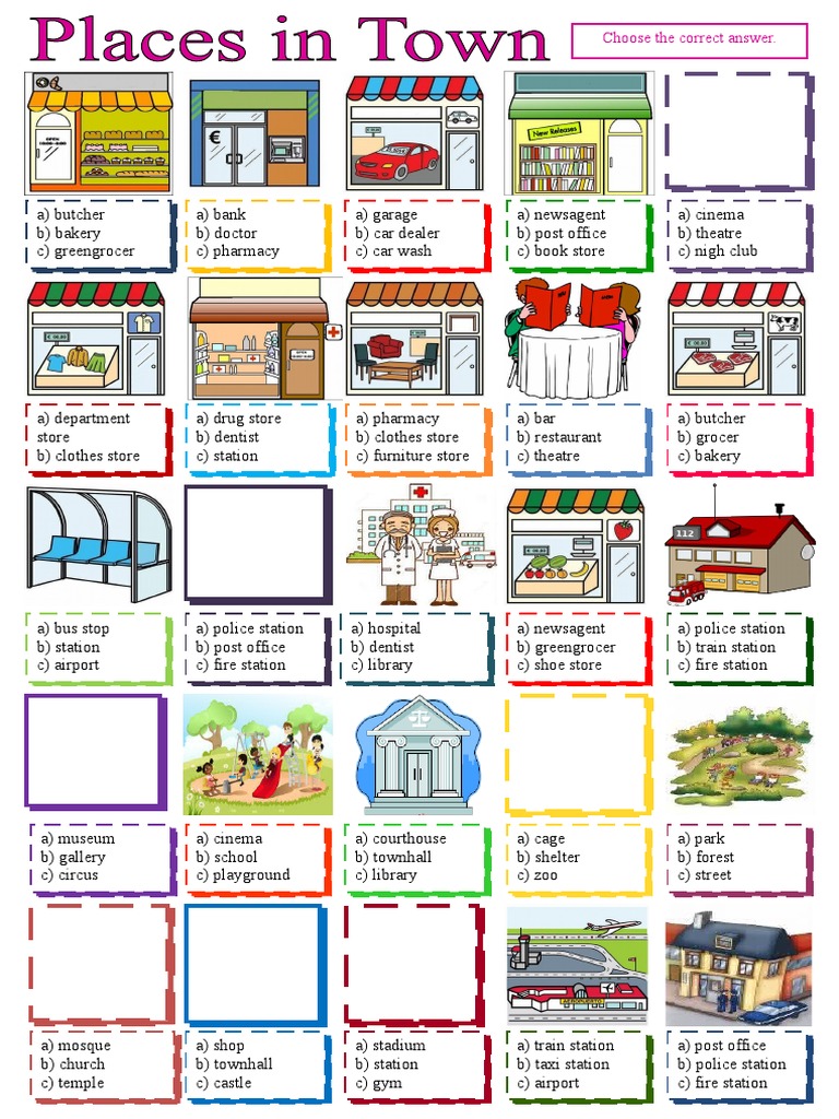 Town Places for Kids' Pictures | PDF | Pharmacy
