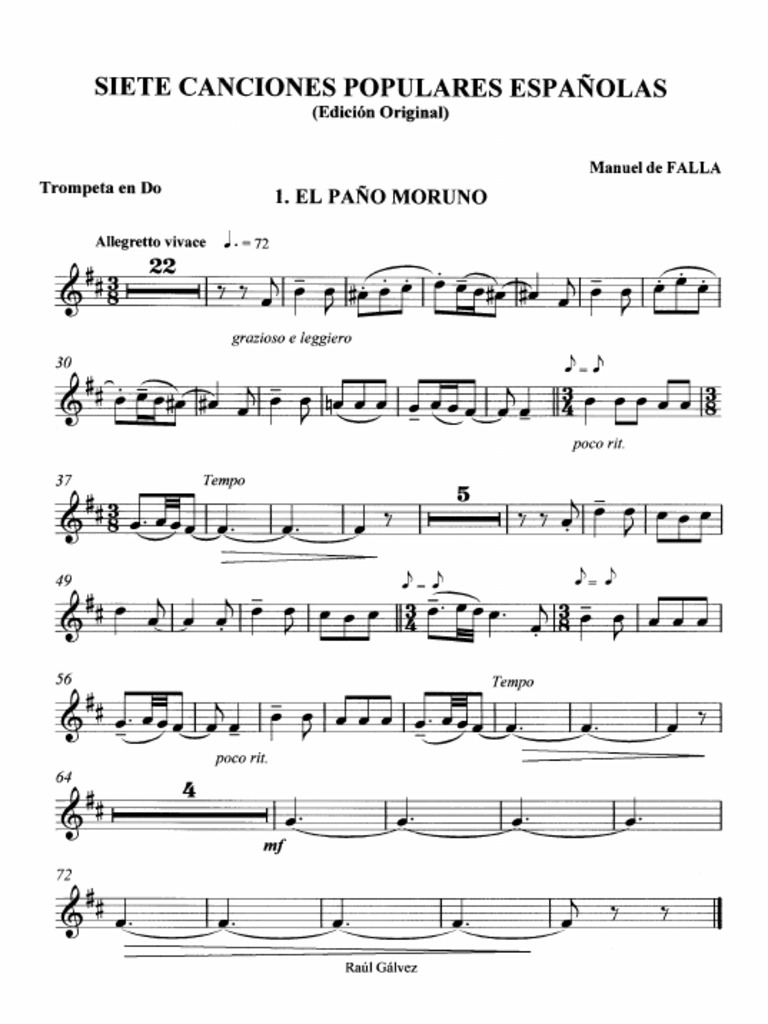 Manuel de Falla - Siete Canciones Populares Españolas PDF | PDF