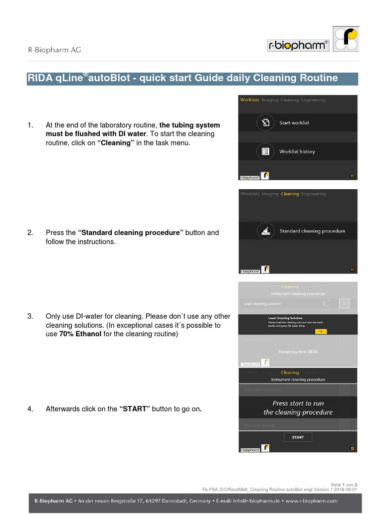 Rida Qline Autoblot - Quick Start Guide Daily Cleaning Routine | PDF ...