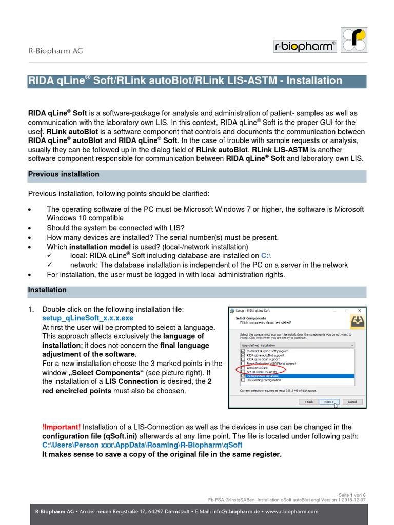 Rida Qline Soft/Rlink Autoblot/Rlink Lis-Astm - Installation | PDF ...