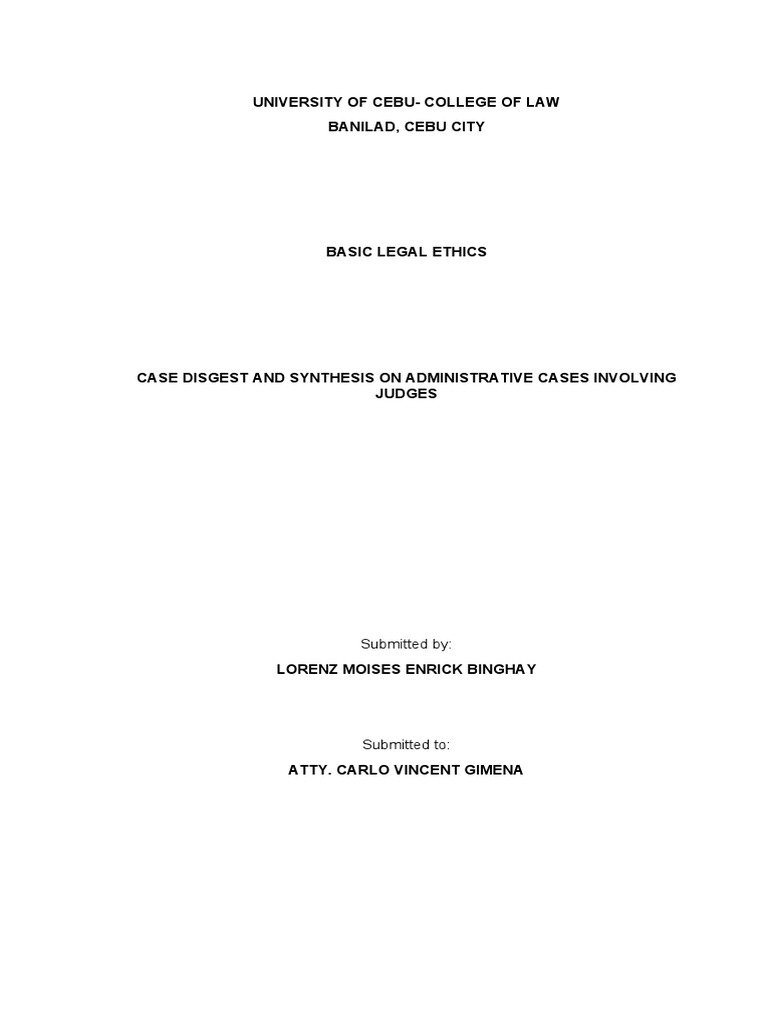 Digested Cases and Synthesis | PDF | Judge | Judiciaries