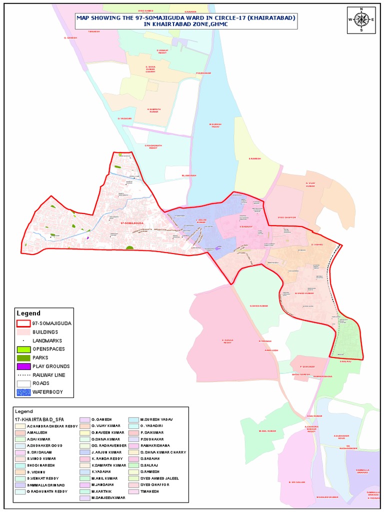 Legend: Map Showing The 97-Somajiguda Ward in Circle-17 (Khairatabad ...