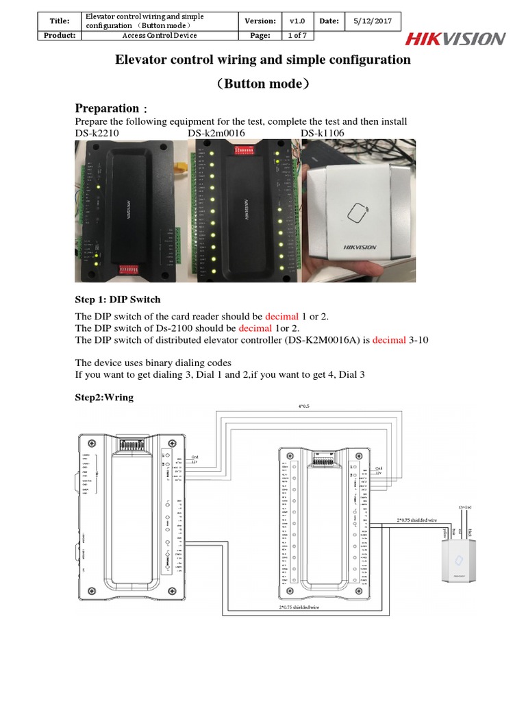Elevator Control Wiring and Simple Configuration: Button Mode | PDF ...