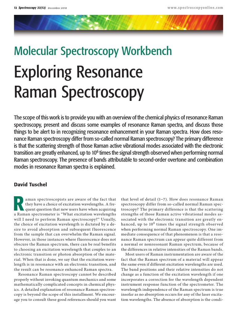 Exploring Resonance Raman Spectros PDF | PDF | Raman Spectroscopy ...
