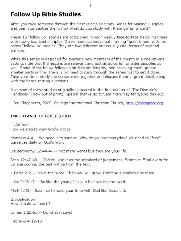 Follow-Up Bible Studies for Disciples | PDF | Gospel Of Matthew | Acts ...