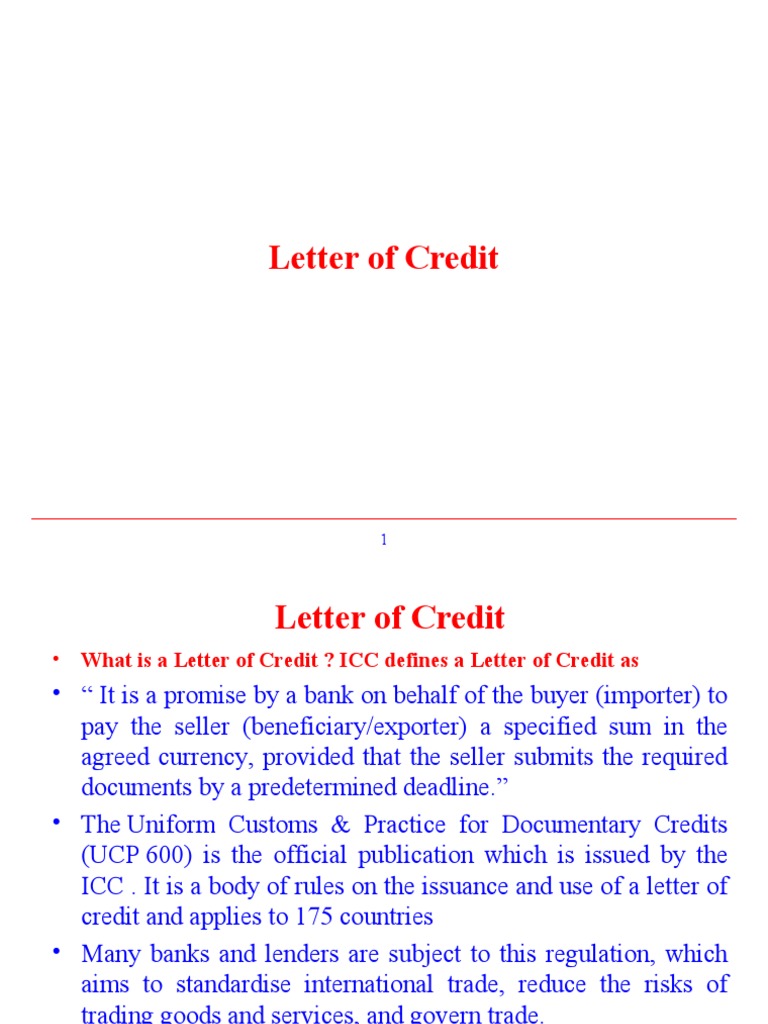 Letter of Credit I Updated | PDF | Letter Of Credit | Credit