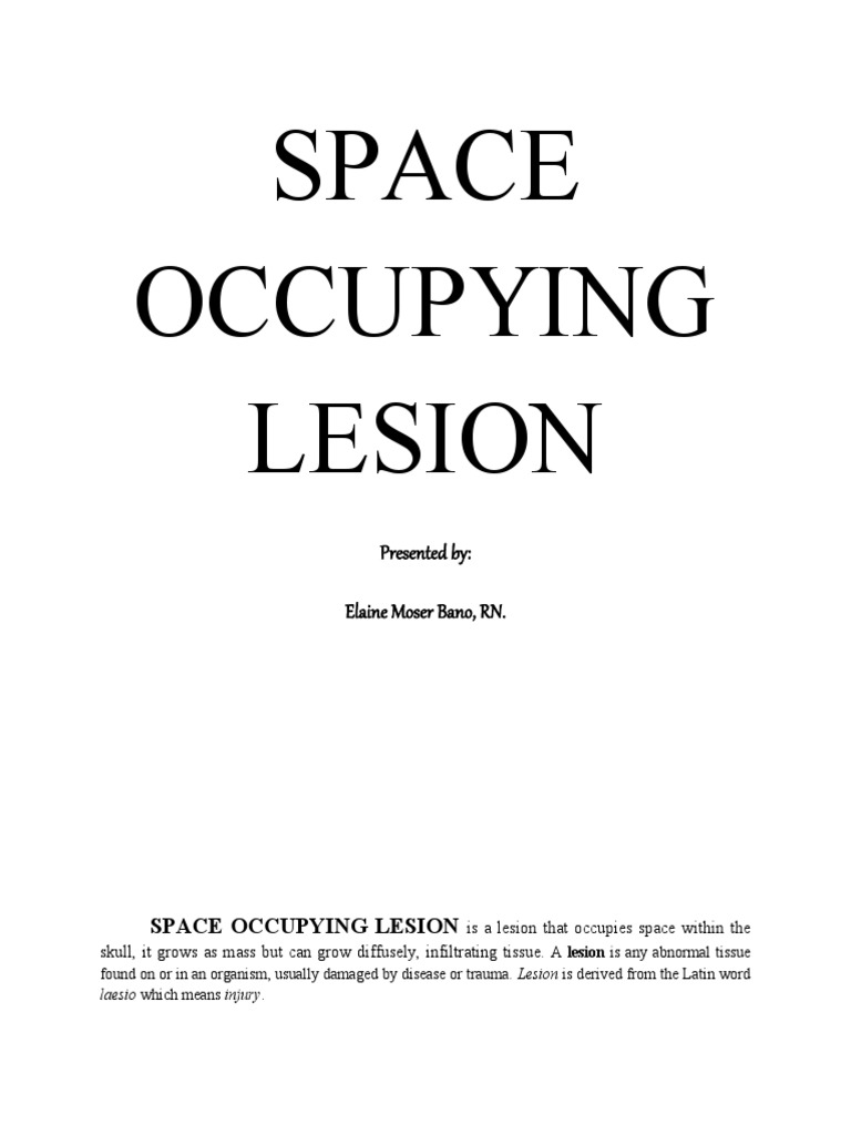 Space Occupying Lesion | PDF | Lesion | Traumatic Brain Injury
