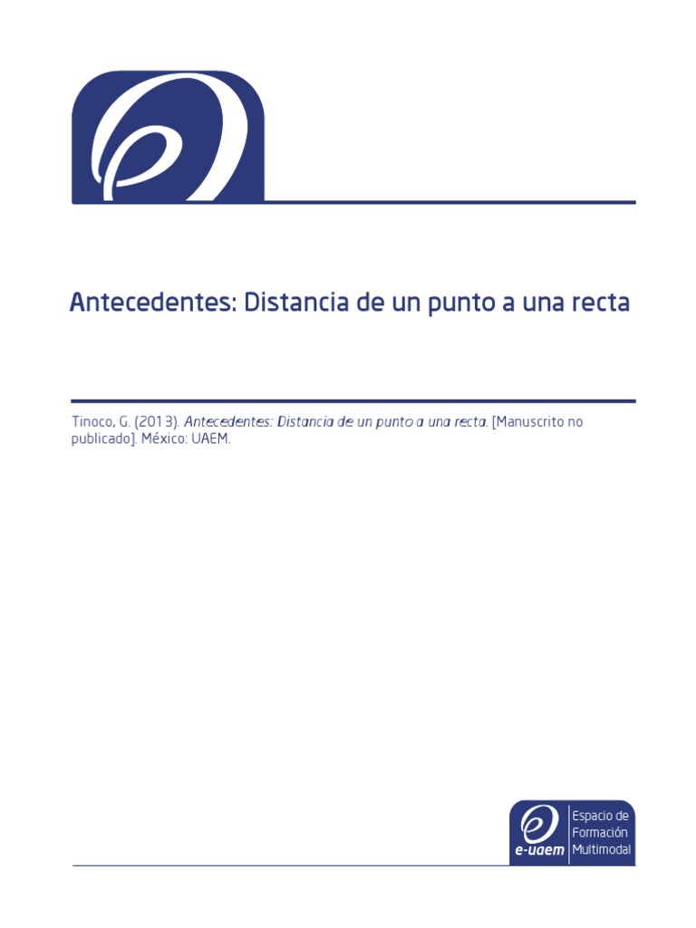 Distancia de Un Punto A Una Recta | PDF | Línea (geometría) | Perpendicular