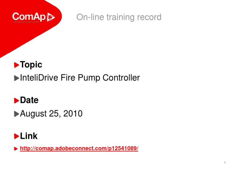 On Line Training InteliDrive Fire Pump Controller | PDF
