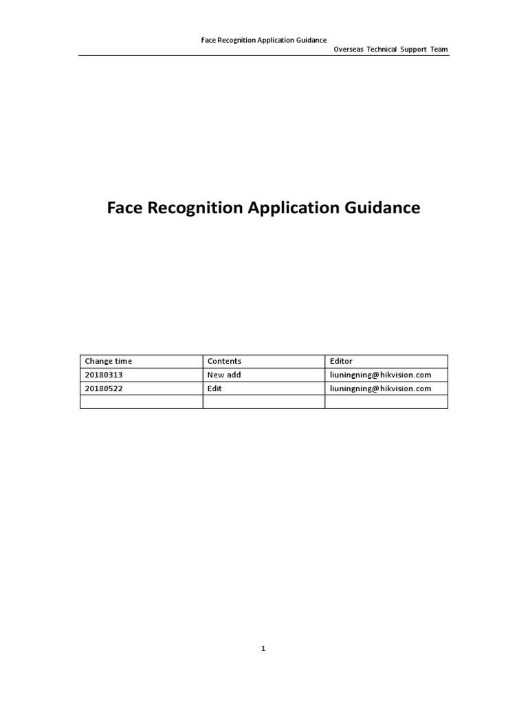 Face Recognition Application Guidance Pdf Ip Address Local Area