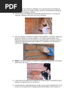 Proceso de Zarpeo y Afine en Muros | PDF | Mortero (Albañilería) | Cemento