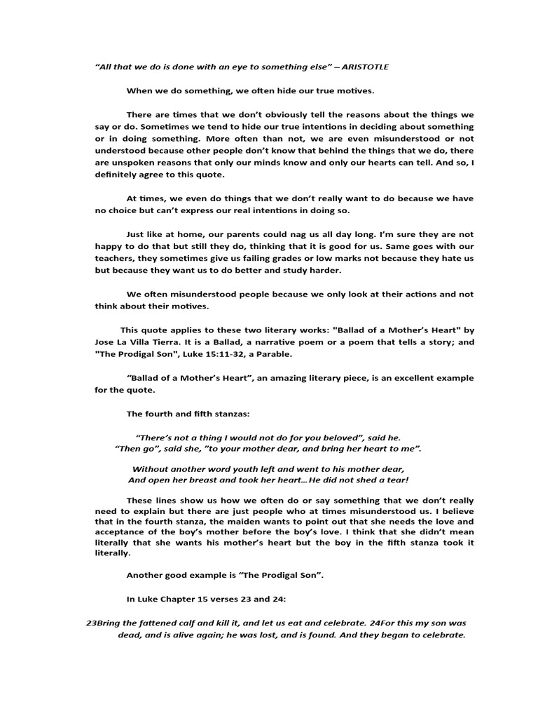 "All That We Do Is Done With An Eye To Something Else" - ARISTOTLE ...