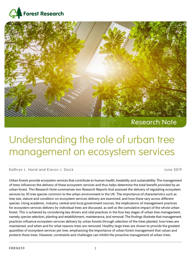 Urban Trees and Ecosystem Services | PDF | Ecosystem Services | Forestry