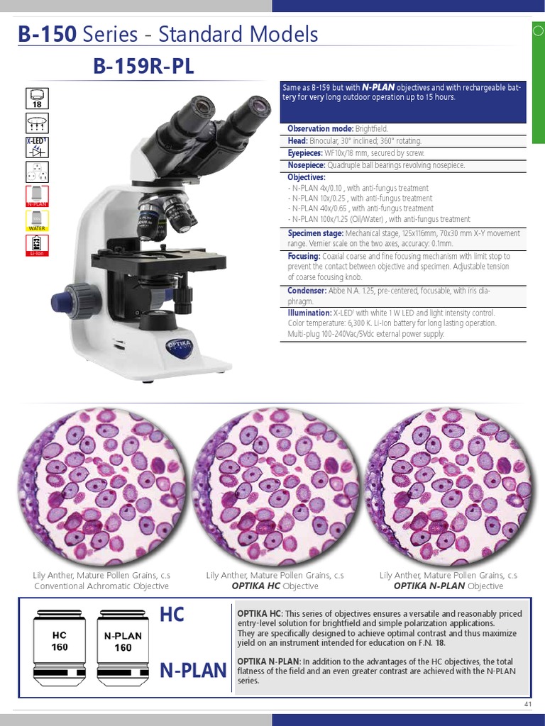 OPTIKA B-159 Bateria | PDF | Optics | Electromagnetic Radiation