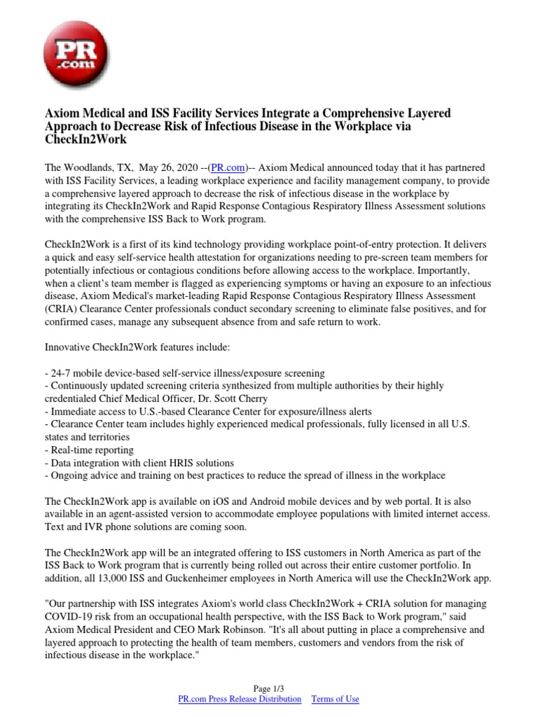 Axiom Medical and ISS Facility Services Integrate A Comprehensive ...