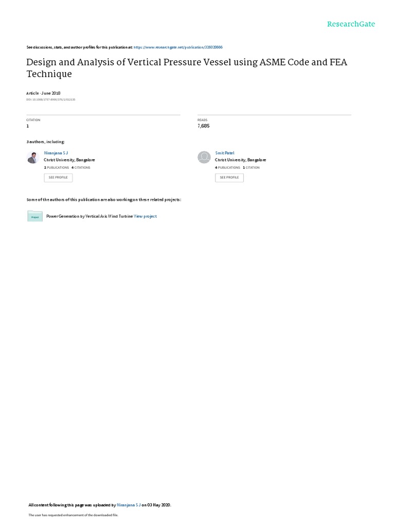Design of Vertical Pressure Vessel | PDF | Strength Of Materials ...