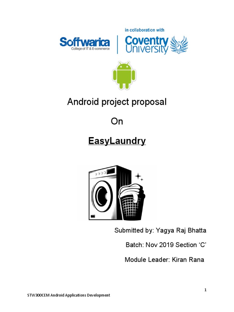 Android Project Proposal | PDF | Software Development | Model–View–Controller