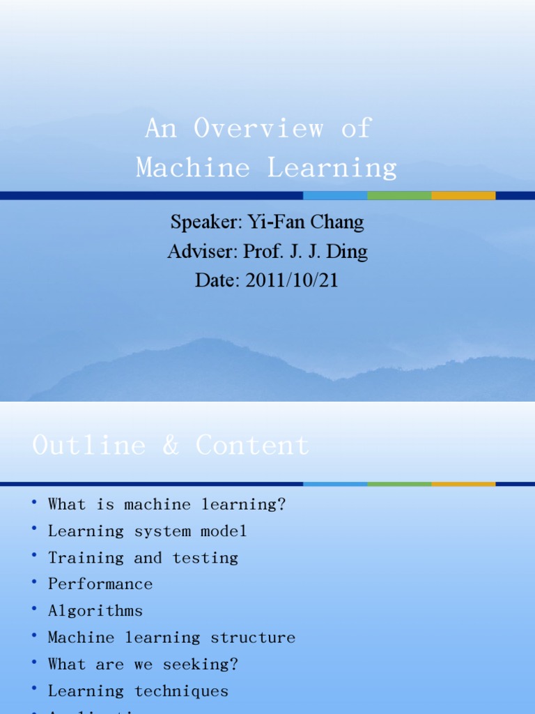 An Overview of Machine Learning | PDF | Machine Learning | Multivariate ...