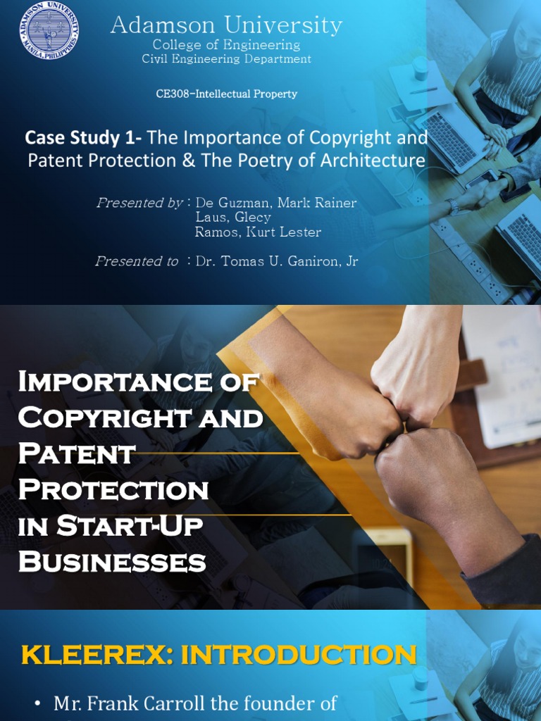 Case Study 1 - The Importance of Copyright and Patent Protection & The ...