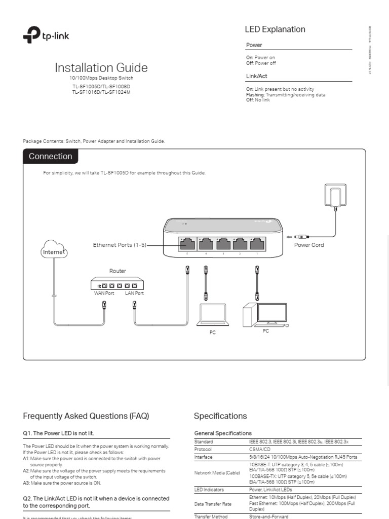 Manual Book Switch Tp-Link | PDF | Network Switch | Ethernet