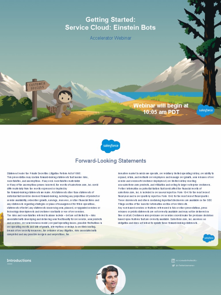 MASTER-EN-ACT-EXT-Getting Started Service Cloud Einstein Bots-Accelerator Webinar PDF | PDF ...