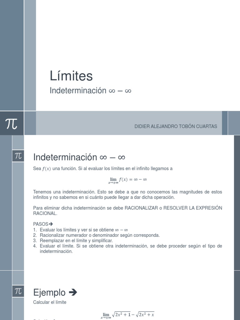 Limites Indeterminacion Infinito Menos Infinito | PDF | infinito ...