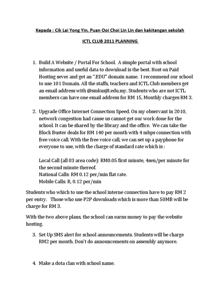 Ictl Club 2011 Planning | PDF | Technology & Engineering