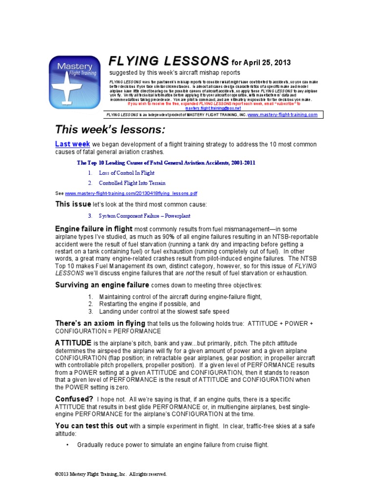 Flying Lessons Flying Lessons: This Week's Lessons | PDF | Instrument ...