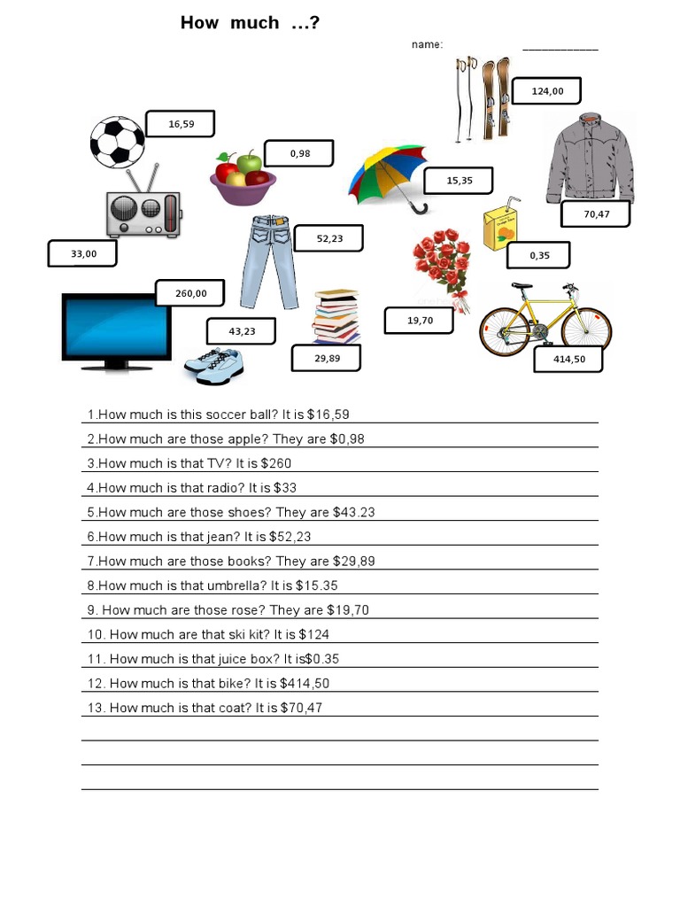 Asking Prices Worksheet | PDF