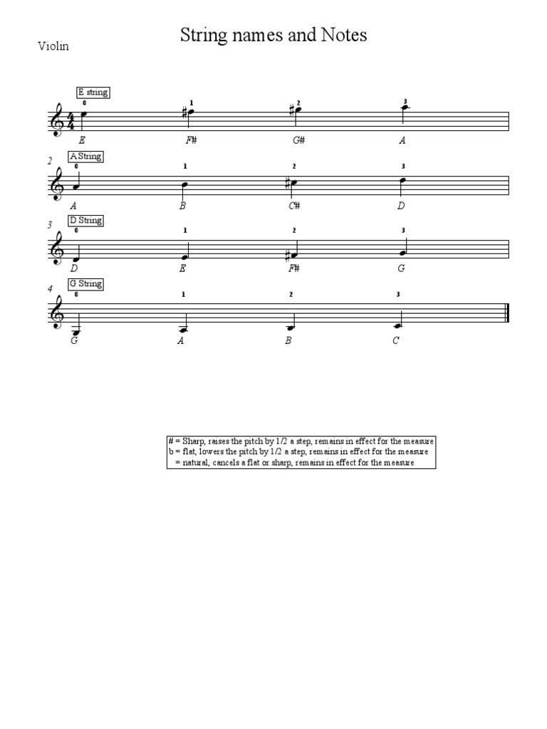 String Note Names VLN | PDF