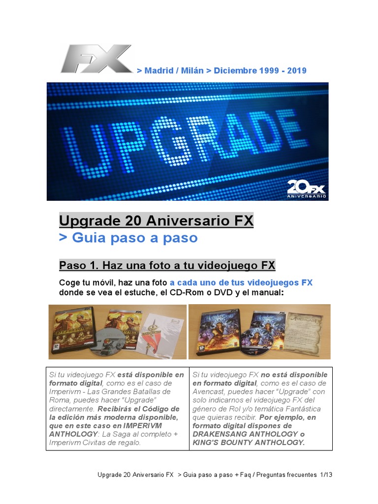Guia FX Upgrade 20 Aniversario PDF | PDF | Informática | Software