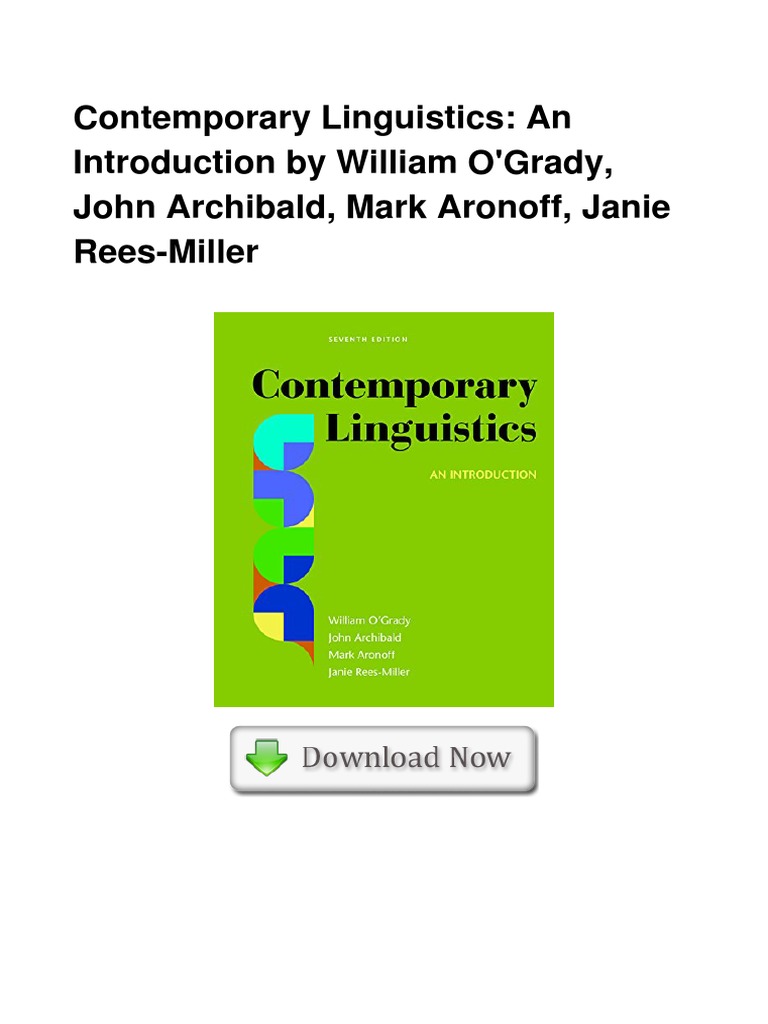 Contemporary Linguistics PDF Guide | PDF